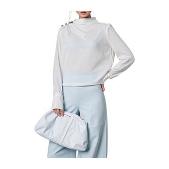 Patrizia Pepe Blouse &agrave; d&eacute;tails boutonn&eacute;s - Femme - Blouses et Chemises - Blanc - Taille: 44 FR