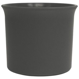 Leni Atlas Blumentopf und &Uuml;bertopf &Oslash; 13 cm H&ouml;he 10 cm Anthrazit Kunststoff matt Pflanztopf f&uuml;r Hydrokultur und Erde