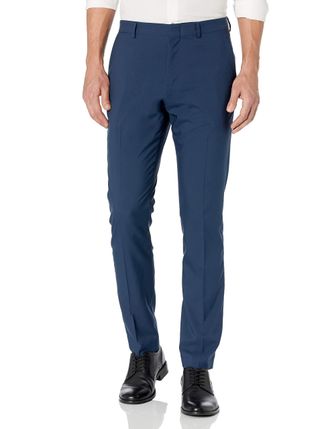 Perry Ellis Herren Sehr Schmale Passform, Solide Tech-Portfolio-kleiderhose (Taillenumfang 28-38, Gro&szlig; und Hoch) Anzughose, Ink, 34W / 34L