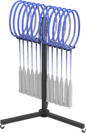 Generic Tennisschl&auml;ger-Aufbewahrungsregal Mit R&auml;dern, Bodenstehender Badmintonschl&auml;ger-Pr&auml;sentationsst&auml;nder, Sportger&auml;tewagen Aus Stahl, 30 Kg Tragf&auml;higkeit f