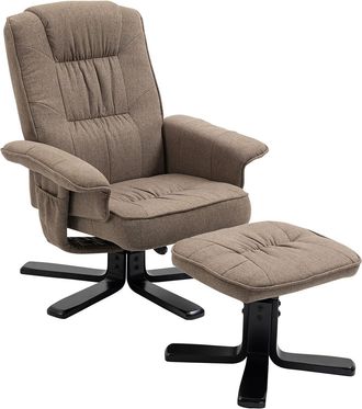 IDIMEX Relaxsessel Charly mit Hocker drehbar neigungsverstellbar braun [Max. Belastbarkeit 100 kg] für Wohnzimmer, TV-Sessel Fernsehsessel mit Liegefunktion 