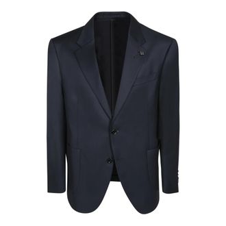 Lardini Klassische Wolljacke mit Reversnadel - - Jackets - Herren - Blau - 3XL