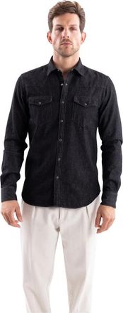 Xacus Western Denim Shirt - - Shirts - Herren - Schwarzk - 2XL