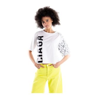 Brand Unique Femme, Tops, Blanc, Taille: 36 FR Crop Crewneck T-shirt