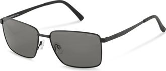 Rodenstock Herren Classic Sonnenbrillen - UV400 Schutz - Brillenbügel aus Edelstahl - R1443, A, 60, Schwarz