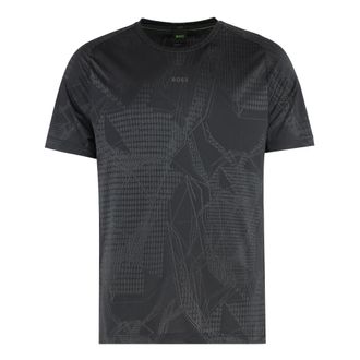 HUGO BOSS Homme, Tops, Noir, Taille: XS T-shirt en tissu techno à col côtelé