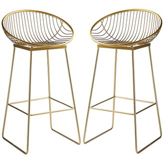 Generic Barhocker, 66-76 cm hoch, mit hohler R&uuml;ckenlehne, Metallbeinen und Fu&szlig;st&uuml;tze, f&uuml;r K&uuml;chentheken, Bistros und Kneipen