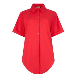 Liu Jo Femme, Blouses et Chemises, Rouge, Taille: 38 FR Tie Front Blouse