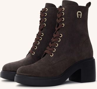 Aigner Aigner Block Heel Lace Bootie Nora 1d braun