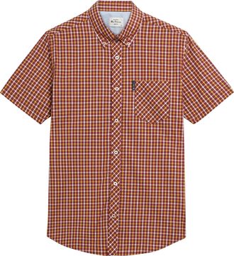 Ben Sherman Signature House Hemd f&uuml;r Herren, kurz&auml;rmlig (Rot)