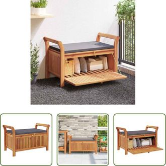 vidaXL vidaXL Akazienholz - Garten-Truhenbank mit Kissen 91 cm Massivholz Akazie