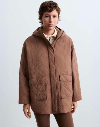 Oysho veste matelass&eacute;e Fellex en a&eacute;rogel avec int&eacute;rieur effet fausse fourrure marron