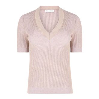 Nina Ricci Femme, Pulls, Rose, Taille: 42 FR Haut en maille &agrave; col en V