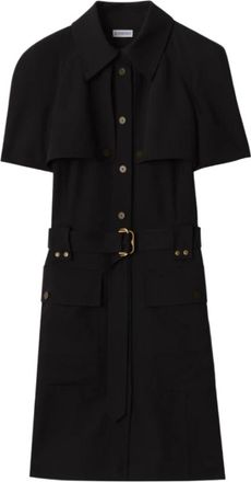 Burberry Femme, Robes, Noir, Taille: 34 FR Wool Trench Dress