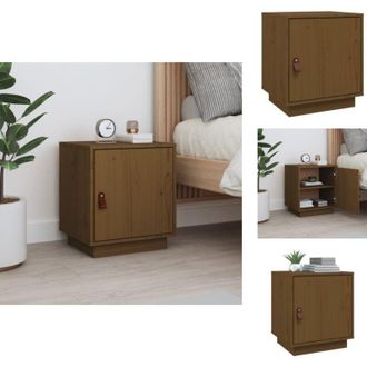 vidaXL Nachttisch Honigbraun 40x34x45 cm Massivholz Kiefer - Nachttisch - Holzm&ouml;bel - Kiefernholz - Wohnzimmerdeko - Schlafzimmereinrichtung