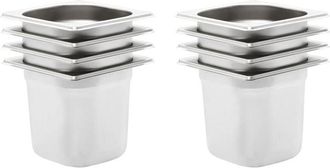 vidaXL Gastronormbeh&auml;lter 8 Stk. GN 1/6 150 mm Edelstahl vidaXL