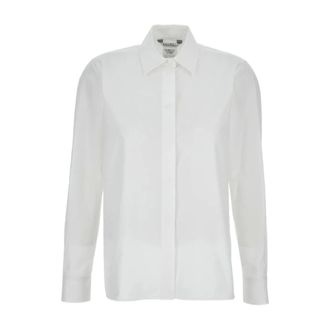 Max Mara Femme, Blouses et Chemises, Blanc, Taille: 36 FR Chemise Classique en Popeline de Coton