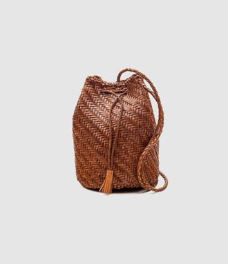 Dragon Diffusion Sac Pompom Double Jump Cuir Tan
