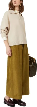 Weekend by Max Mara Nine-Wale Cotton Velvet Trousers - Olive
