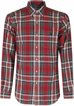 Polo Ralph Lauren Chemise Oxford &agrave; carreaux bross&eacute;e - Homme - Chemises - Rouge - Taille: XL