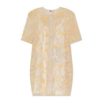Rotate Rotate Birger Christensen, Femme, Robes, Jaune, Taille: 38 FR Robe avec des appliqu&eacute;s scintillants