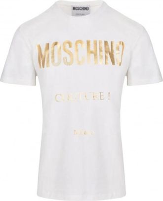 Moschino Homme, Tops, Blanc, Taille: S Couture Logo Graphic Tee
