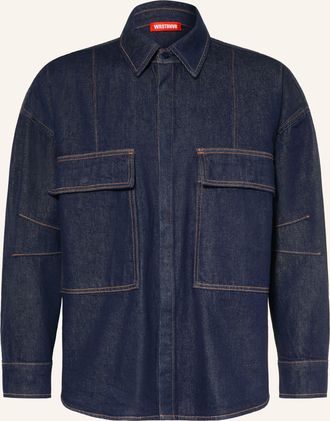 Worst Behavior Wrstbhvr Jeans-Overshirt Bets v2 blau