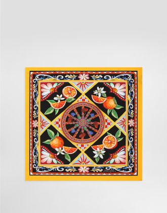 Dolce & Gabbana Foulard 50x50 Aus Seidentwill Mit Carretto-print - Mann Schals Und T&uuml;cher Multicolor Pz