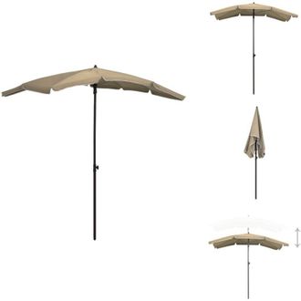 vidaXL Parasol de jardin avec m&acirc;t 200x130 cm taupe - Parasol De Jardin - Parasol Exterieur - Parasol Rectangulaire - Parasol Taupe - Parasol Pliable