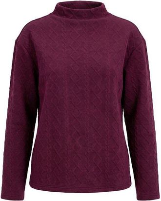 Ulla Popken Sweatshirt Sweater Zopfmuster Stehkragen Langarm