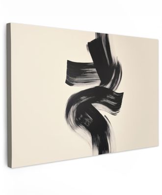 MuchoWow &copy; Wandbilder Gro&szlig; 120x80 cm XXL Wohnzimmer Wanddeko Schlafzimmer Zimmerdeko Wandgem&auml;lde Zimmer Deko auf Wand Dekoration Wall Art Streifen - Schwarz - 