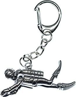Miniblings Porte-clés de plongeur - Bijou fantaisie fait main - Combinaison de plongée - Équipement de plongée - Pendentif porte-clés, multicolore, 50 mm