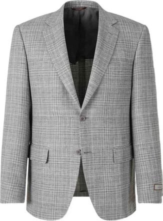 Canali notched-lapel checked blazer - Grau