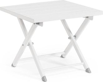 Hellin Hellin - Table basse de jardin pliante en aluminium blanc - taylen