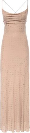 Pinko Pinko, Femme, Robes, Beige, Taille: 34 FR Longue robe nuisette &agrave; strass