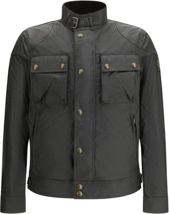 Belstaff Homme, Vestes, Noir, Taille: 2XL Manteau en Coton avec Design Unique