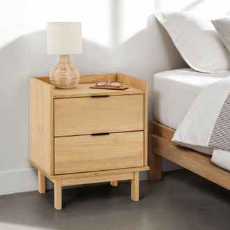 IDIMEX Nachttisch TEPERA mit 2 Schubladen, Gebeizt/Gewachst - Massivholz Nachtschrank aus Kiefernholz, Beistelltisch, stabile Holzf&uuml;&szlig;e, Naturholz gewachst f&uuml;