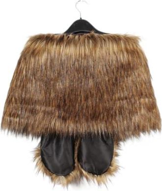 Generic Mode &eacute;l&eacute;gante mari&eacute;e mariage Faux peluche longue ch&acirc;le &eacute;tole &eacute;charpe garder chaud v&ecirc;tements accessoires &eacute;charpe (Khaki, One Size)