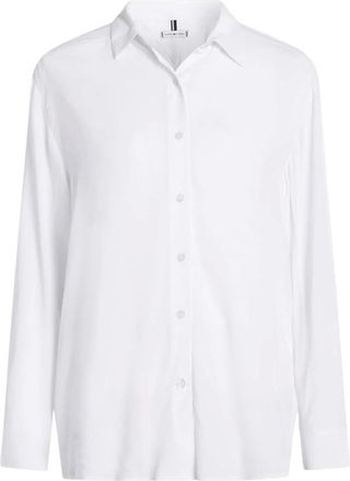Tommy Hilfiger Femme, Blouses et Chemises, Blanc, Taille: 40 FR Relaxed Crepe Shirt