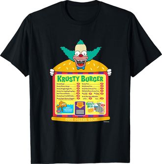 The Simpsons Krusty the Clown Krusty Burger Menu T-Shirt