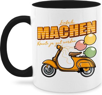 Shirtracer Tasse Tassen 325ml - Statement Sprüche - Einfach machen! Könnte ja gut werden - 325 ml - Schwarz - mit lustigem spruch spruchtasse sarkasmus machen ka