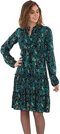 Coline Robe Courte boh&egrave;me imprim&eacute; Cachemire - Couleur : Noir - Taille : L