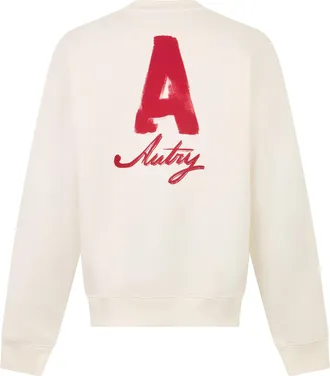 Autry Logo-Embroidered Cotton Sweatshirt - Beige
