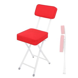 Generic 48 cm Tresenhocker Klappstuhl, Tragbarer Quadratischer Klapphocker mit Polsterung f&uuml;r Home Office Bistro(Red)