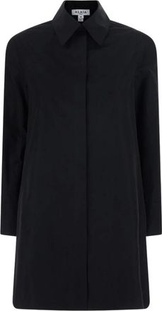 Alaia A-Linie Popeline Hemdbluse - - Dresses - Damen - Schwarzk - XS