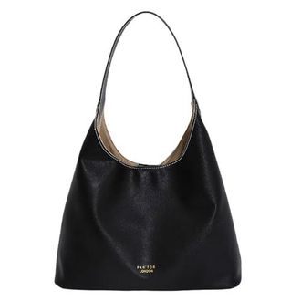 Generic Sac seau simple en polyur&eacute;thane pour femme - Grande capacit&eacute; - Sac &agrave; main Hobo sous les bras - Pour voyage, shopping, usage quotidien, Noir, 12.6x8.66