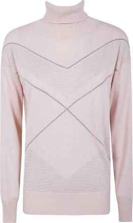 D.exterior Rollkragenpullover - Wei&szlig;