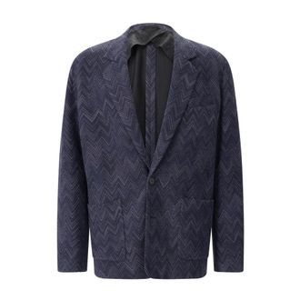 Missoni Zigzag Blazer - - Jackets - Herren - Blau - 2XL