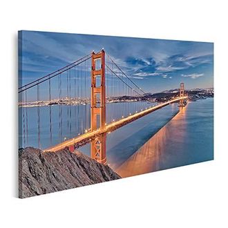Islandburner Tableau sur toile Le pont Golden Gate dans la baie de San Francisco Impressions Art Poster Mural