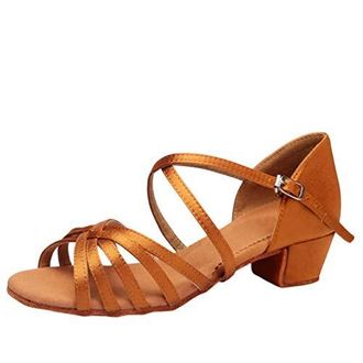 LaoZan Chaussures Danse de Salon Femmes Sandales de Danse pour Salsa Latine Tango Enfant Filles Chaussure a Talon (comme limage 1, Taille 27)